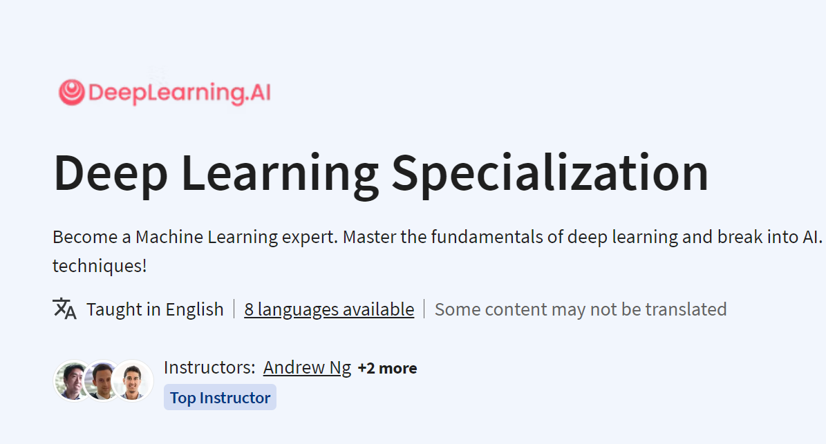 Deep Learning Specialization ~ Computer Languages (clcoding) Deep Learning Specialization ~ Computer Languages (clcoding)